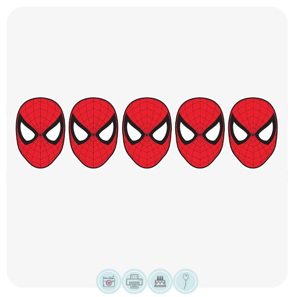 Spiderman Face mini shapes | Edible Icing Images – Edible Cake Toppers