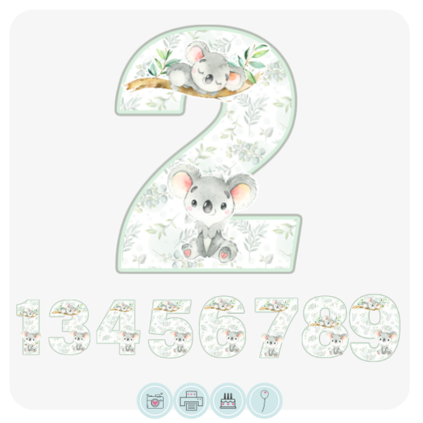 Number Shape Edible Icing Images – Koala – Edible Cake Toppers