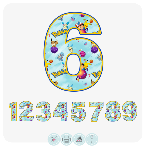 Number Shape Edible Icing Images – Pokemon – Edible Cake Toppers