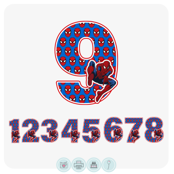Number Shape Edible Icing Images – Spiderman – Edible Cake Toppers