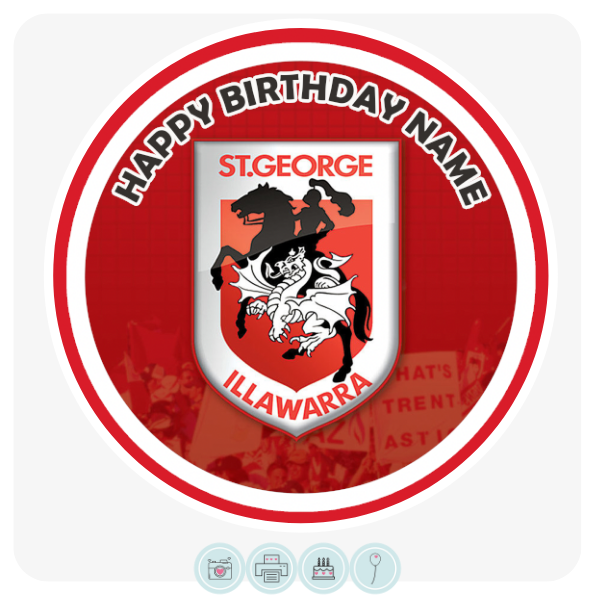 St. George Illawarra Dragons Cake Topper – Edible Cake Toppers