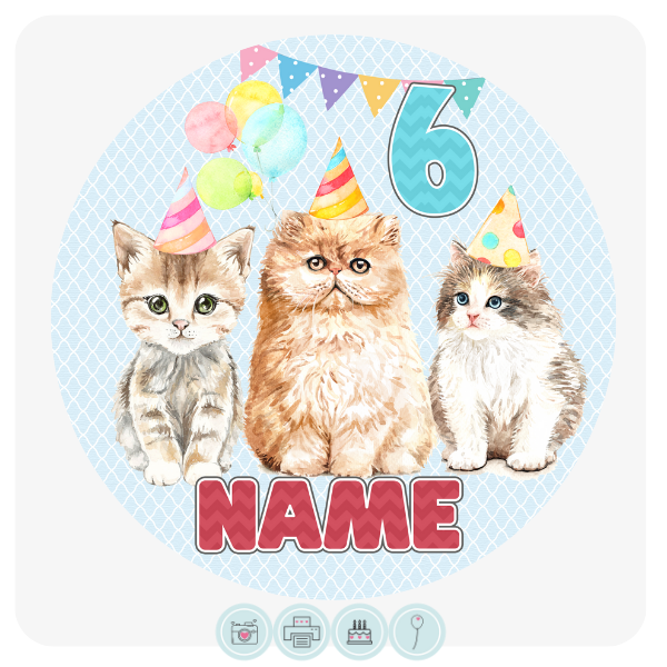 Cat Party – Edible Cake Topper – Edible Cake Toppers