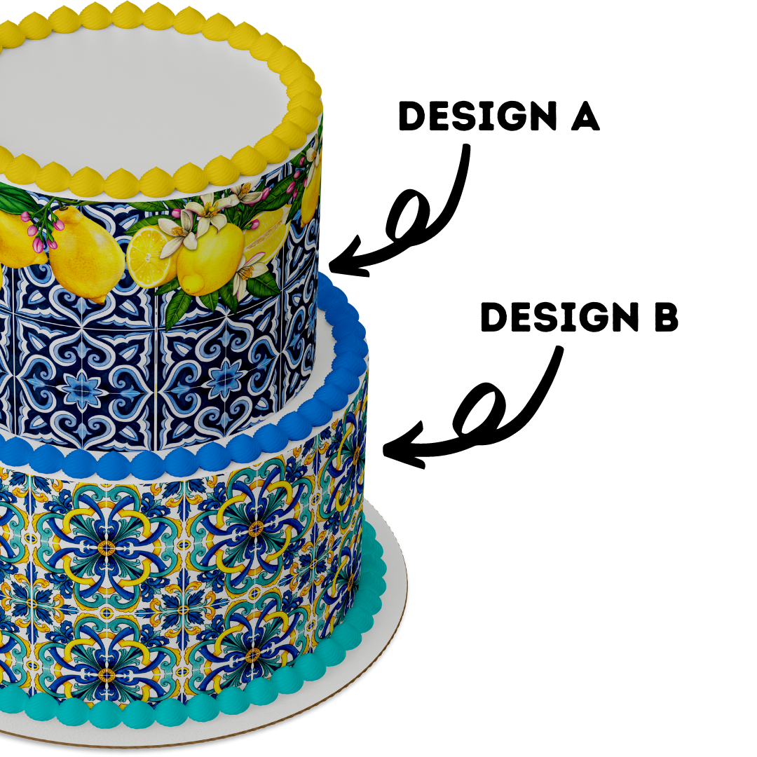 Cake Wrap // Mediterranean Tiles – Edible Cake Toppers