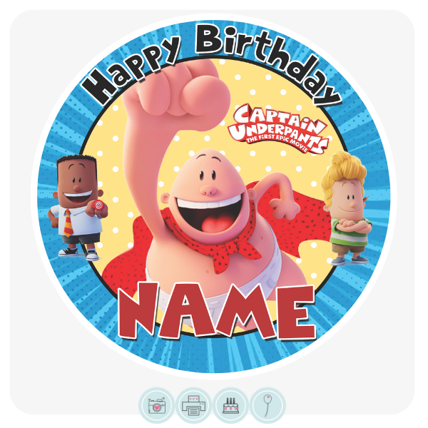 Captain Underpants Design 2 – Edible Cake Topper – Edible Cake Toppers