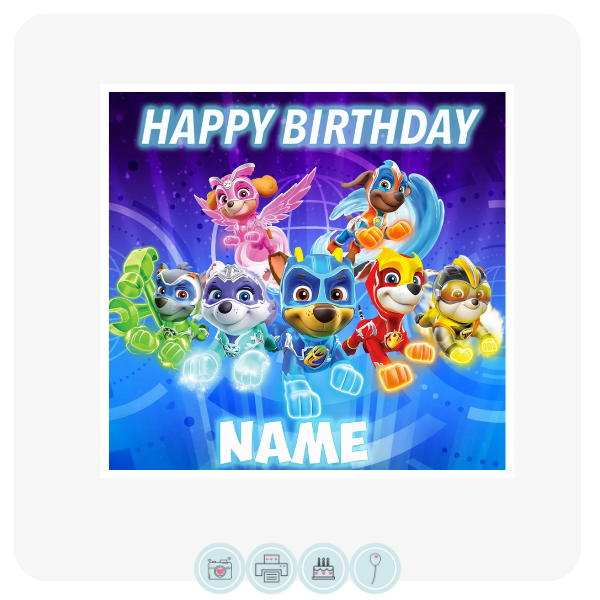 Mighty Pups – Square Edible Cake Topper