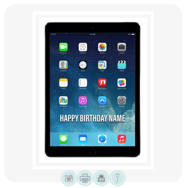 Apple iPad – Rectangle Edible Cake Topper – Edible Cake Toppers