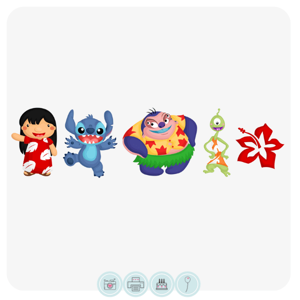 Lilo and Stitch inspired mini shapes | Edible Icing Images