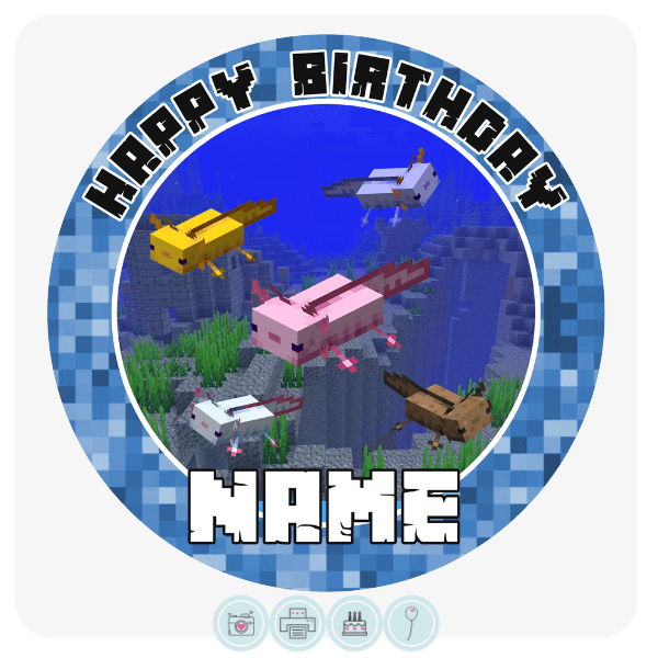 Minecraft Axolotl Edible Cake Topper – Edible Cake Toppers