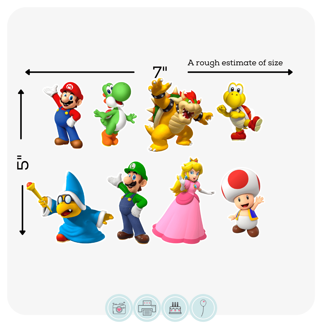 Super Mario Mega Shapes | Edible Icing Images – Edible Cake Toppers