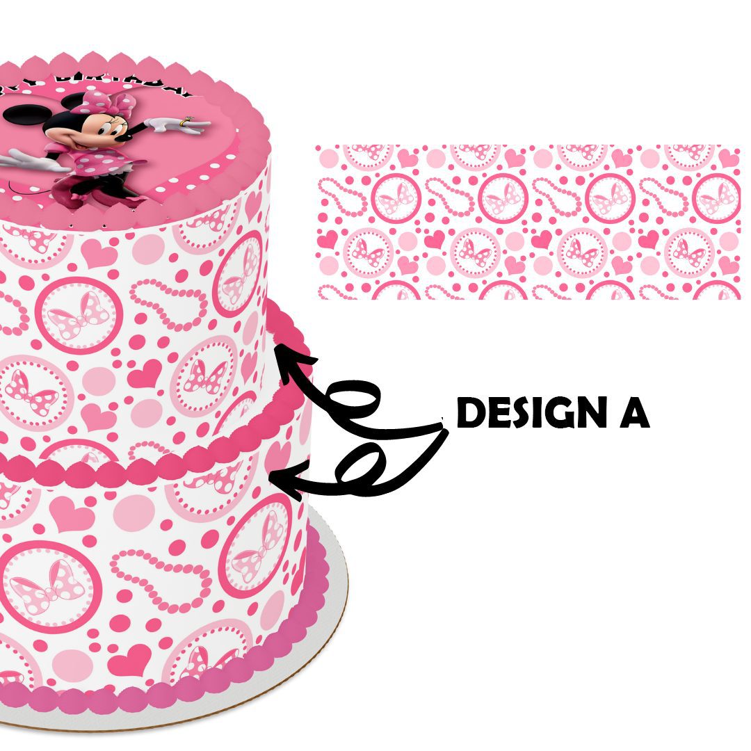 Cake Wrap Pink Minnie Mouse Edible Cake Toppers