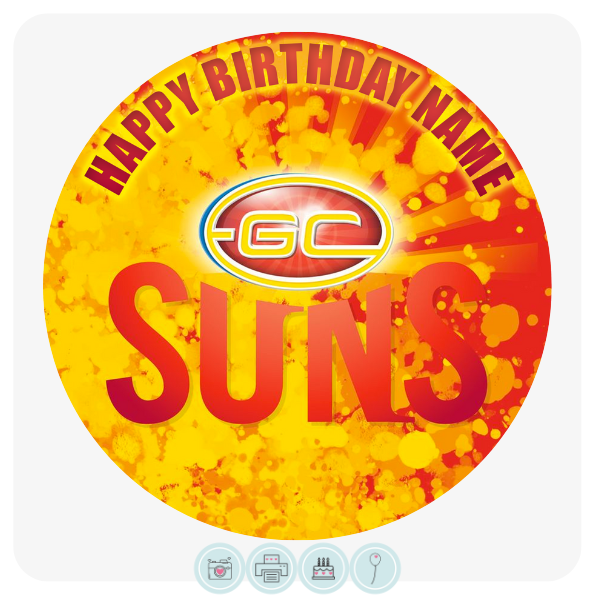 AFL Gold Coast Suns – Edible Cake Topper – Edible Cake Toppers