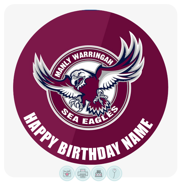 NRL Manly Sea Eagle Cake Topper – Edible Cake Toppers