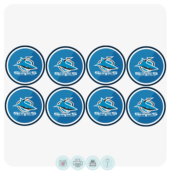Cronulla Sharks Cupcake Toppers – Edible Cake Toppers