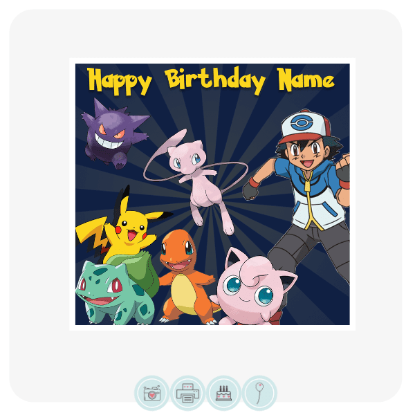 Pokemon Group – Square Edible Cake Topper – Edible Cake Toppers