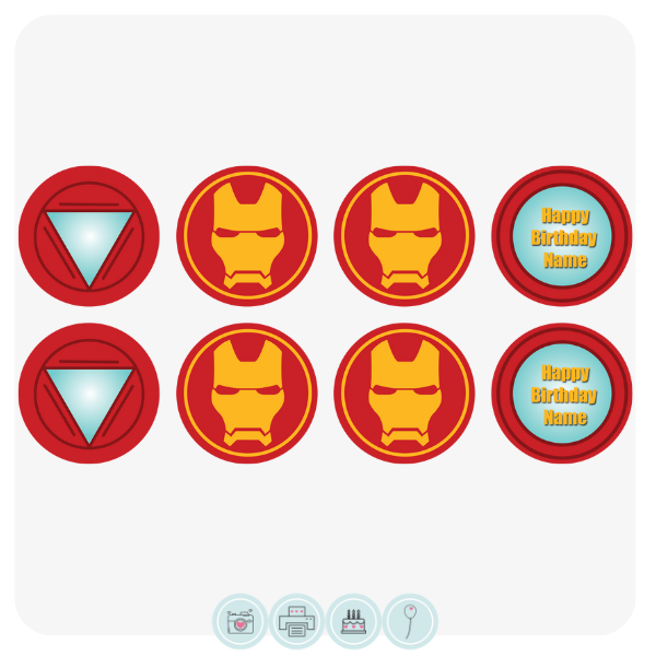 Ironman Cupcake Toppers – Edible Cake Toppers