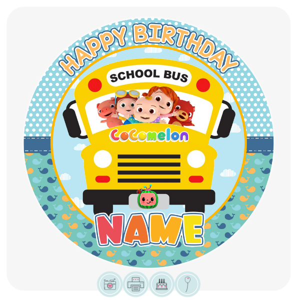 Cocomelon Bus – Edible Cake Topper – Edible Cake Toppers