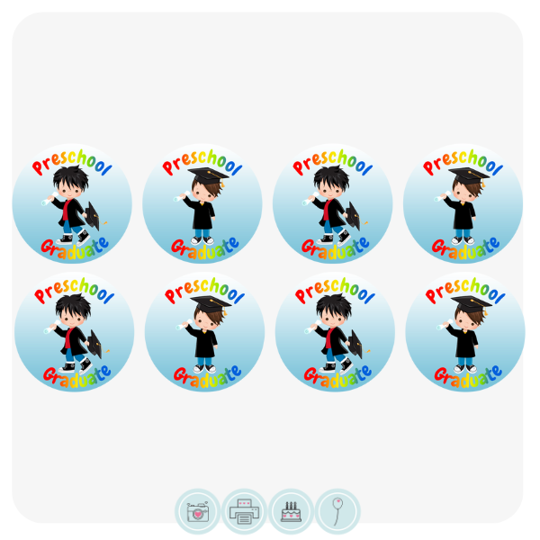 Preschool Graduate boy Cupcake Toppers – Edible Cake Toppers