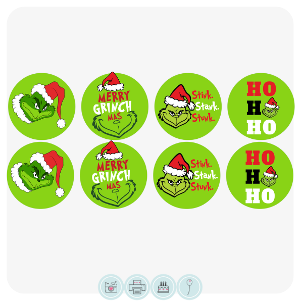 Grinchmas Cupcake Toppers – Edible Cake Toppers