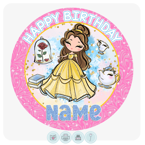 Princess Belle Inspired Edible Cake Topper – Edible Cake Toppers