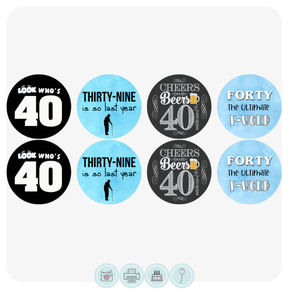 Man at 40 Cupcake Toppers – Edible Cake Toppers