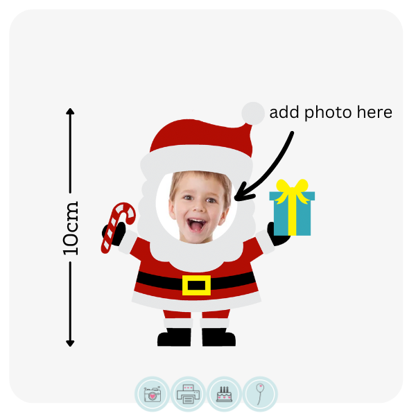 Santa pre cut with photo | Edible Icing Images (10cm) – Edible Cake Toppers