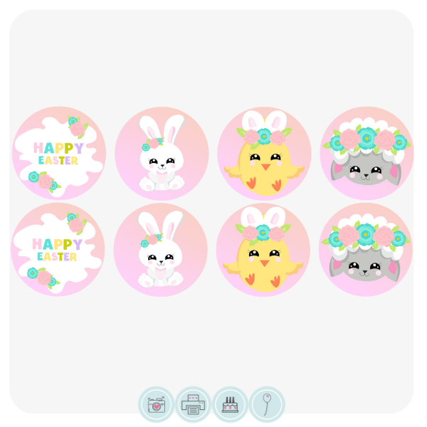 Pastel Easter Pals Cupcake Toppers – Edible Cake Toppers