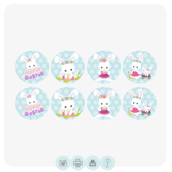 Easter Bunnies Cupcake Toppers – Edible Cake Toppers