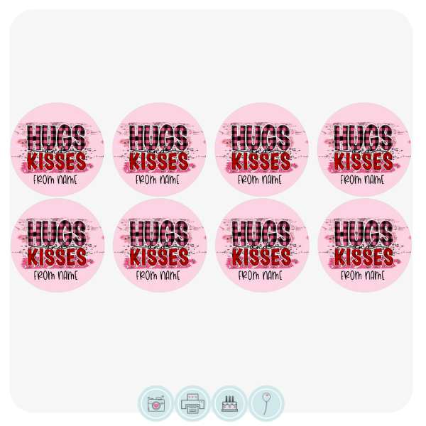 Hugs and Kisses Cupcake Toppers – Edible Cake Toppers