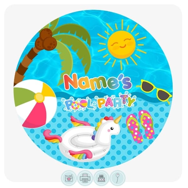 Pool Party – Edible Cake Topper – Edible Cake Toppers