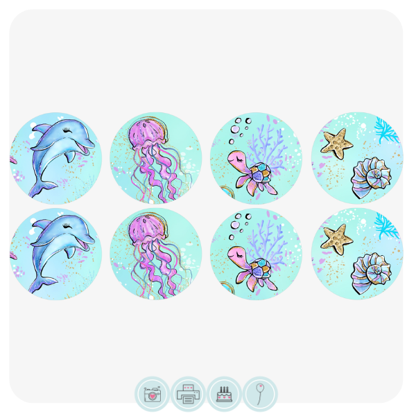 Stylish Under the Sea Cupcake Toppers – Edible Cake Toppers