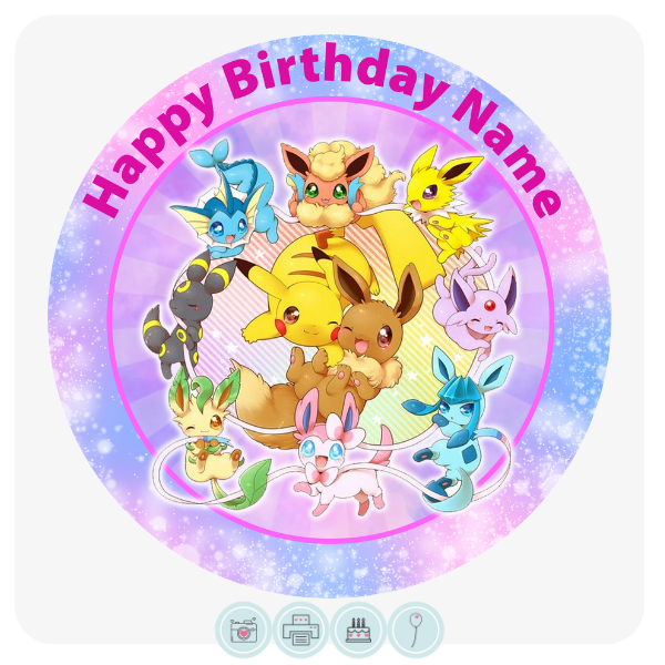 Kawaii Pokemon – Edible Cake Topper – Edible Cake Toppers
