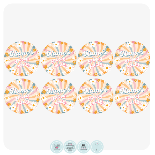 Groovy Daisies Cupcake Toppers