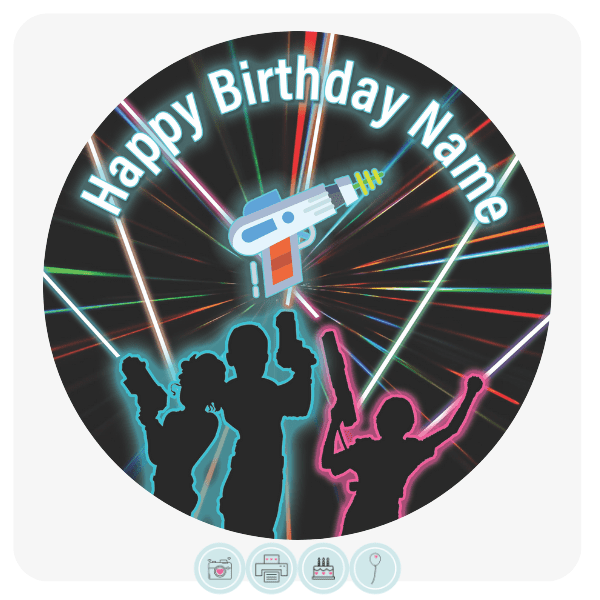 Laser Tag Theme – Edible Cake Topper – Edible Cake Toppers