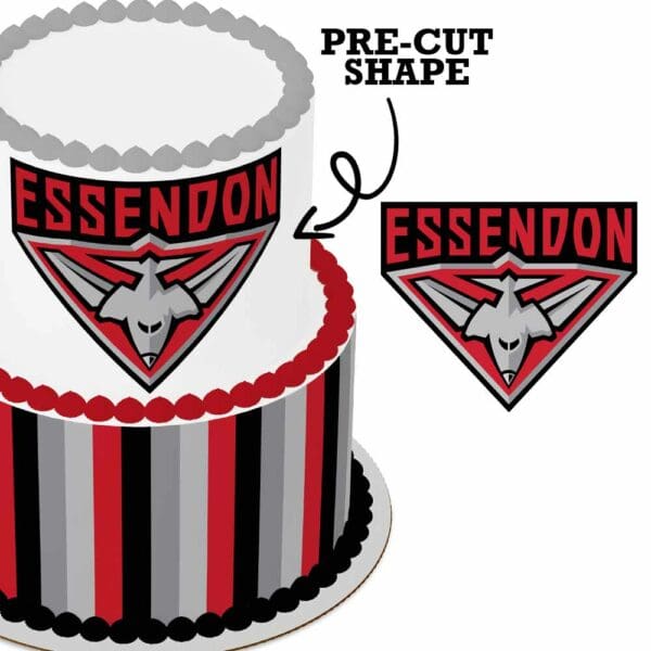 AFL Essendon Bombers Shape | Edible Icing Images – Edible Cake Toppers