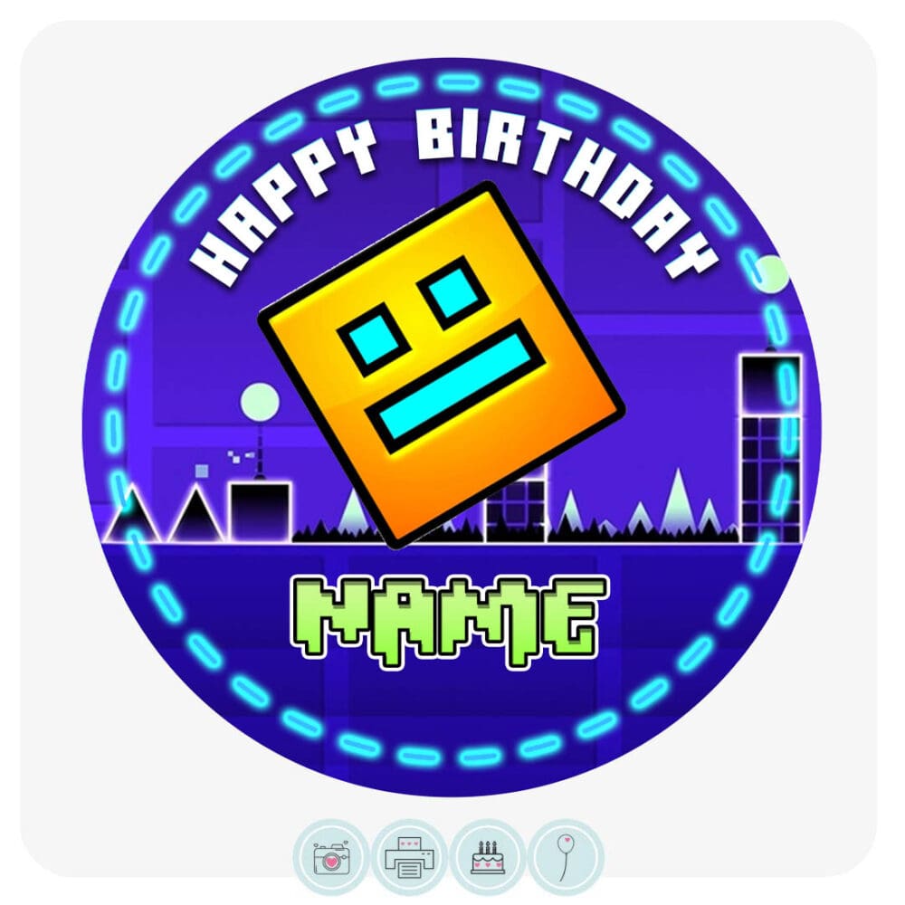 Geometry Dash Edible Cake Topper – Edible Cake Toppers