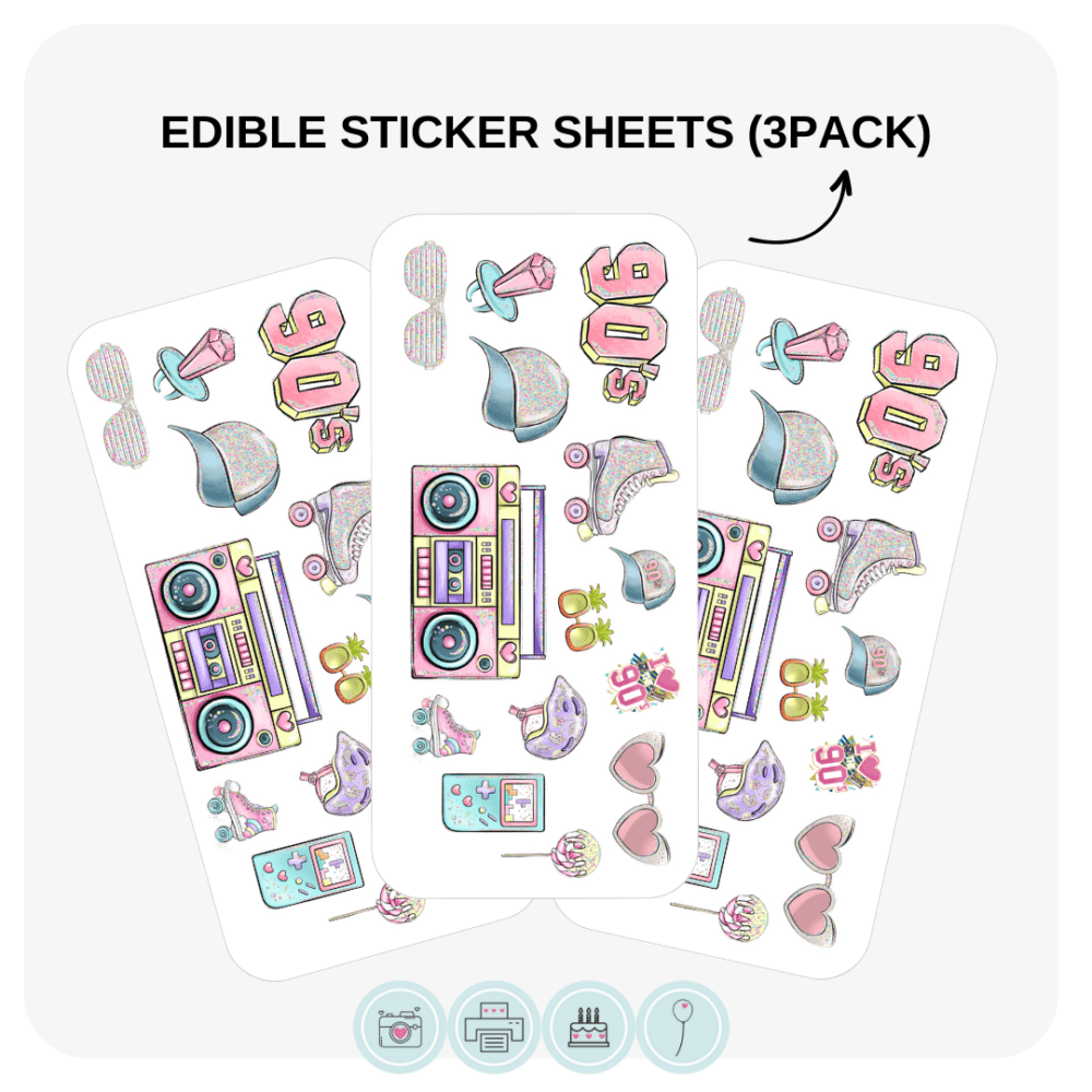EDIBLE STICKER SHEETS | The 90s – Edible Cake Toppers