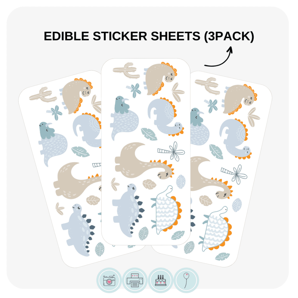 EDIBLE STICKER SHEETS | Cute Baby Dinosaurs – Edible Cake Toppers