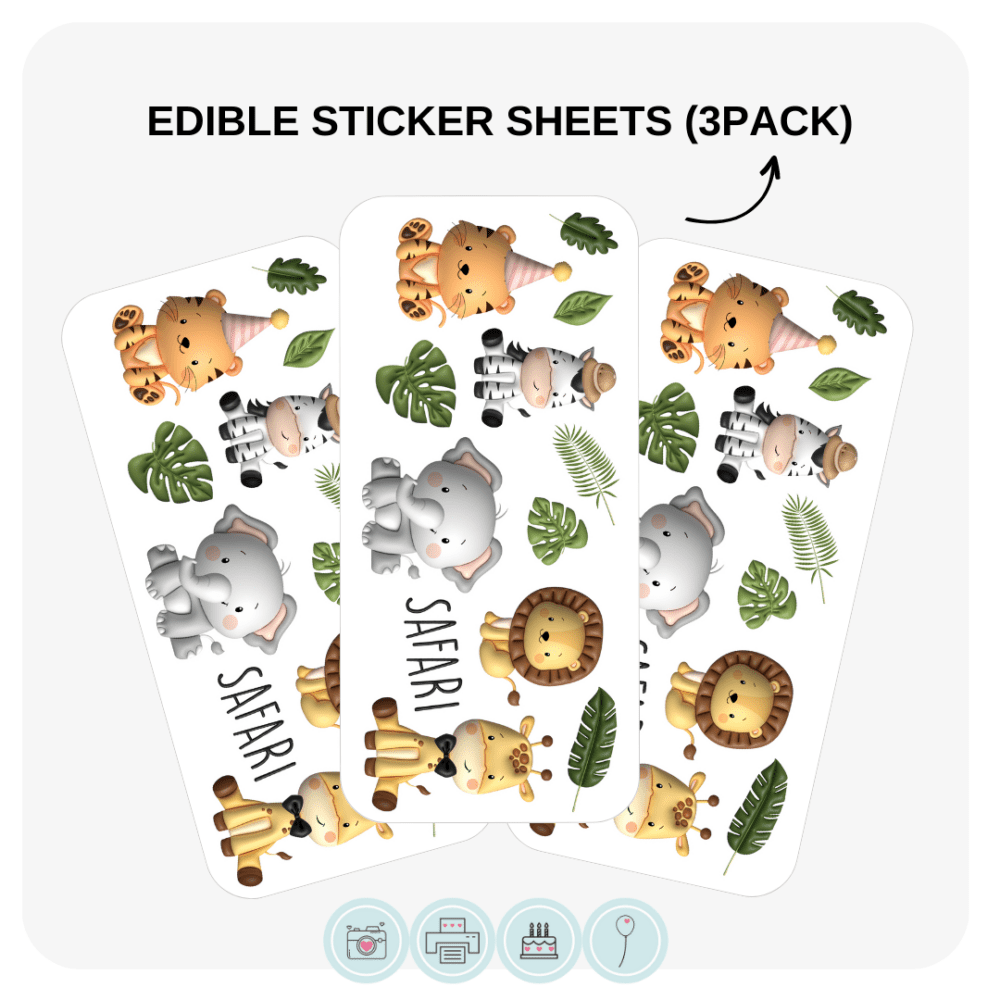 EDIBLE STICKER SHEETS | Baby Safari Animals
