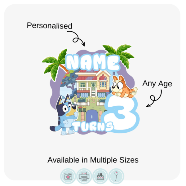 Premium Name Plaque | Bluey & Bingo – Edible Cake Toppers