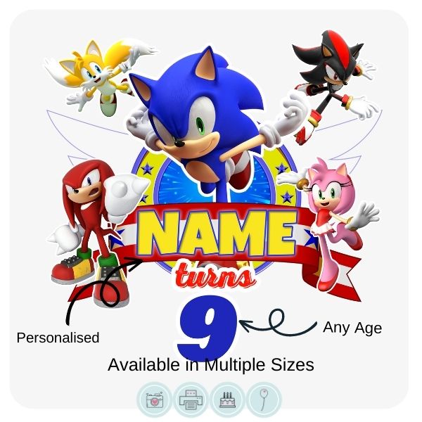 Premium Name Plaque | Sonic – Edible Cake Toppers