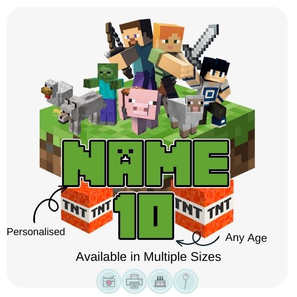 Premium Name Plaque | Minecraft – Edible Cake Toppers
