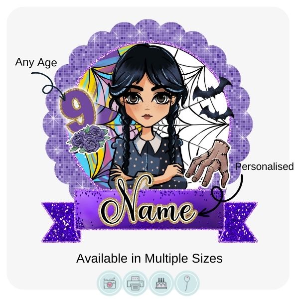 Premium Name Plaque | Wednesday Inspired – Edible Cake Toppers