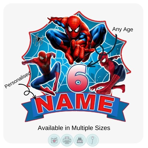 Premium Name Plaque | Spiderman – Edible Cake Toppers