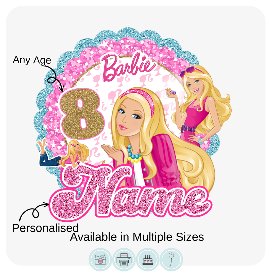 Premium Name Plaque | Barbie Inspired – Edible Cake Toppers
