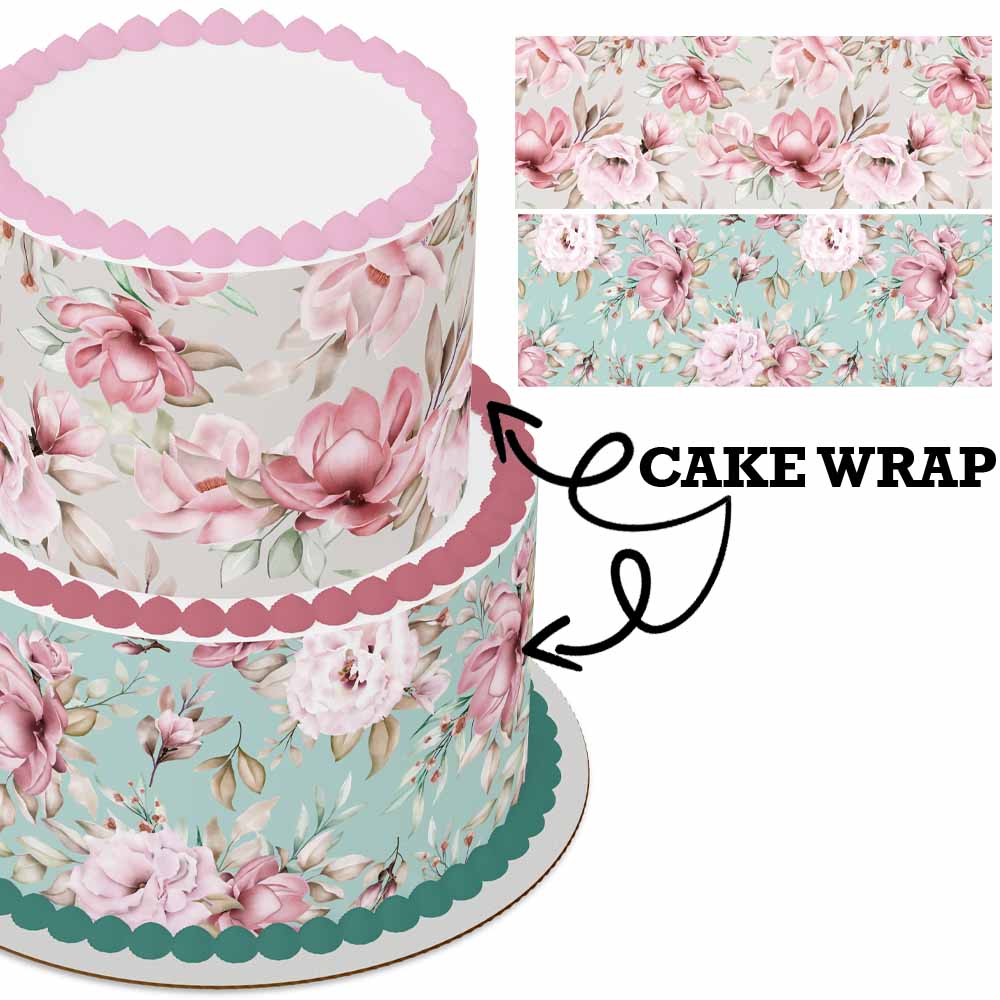 Cake Wrap // Glam Flowers – Edible Cake Toppers