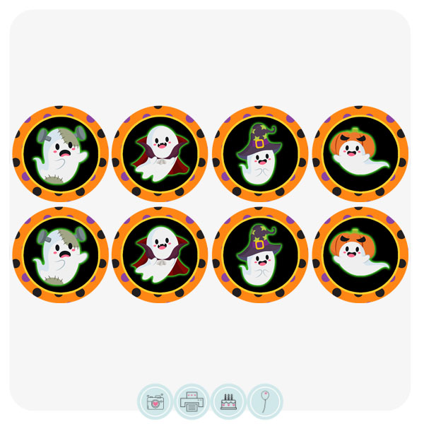 Halloween Ghosts Cupcake Toppers – Edible Cake Toppers