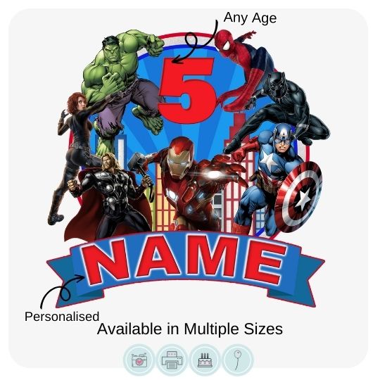 Premium Name Plaque | Marvel Avengers – Edible Cake Toppers