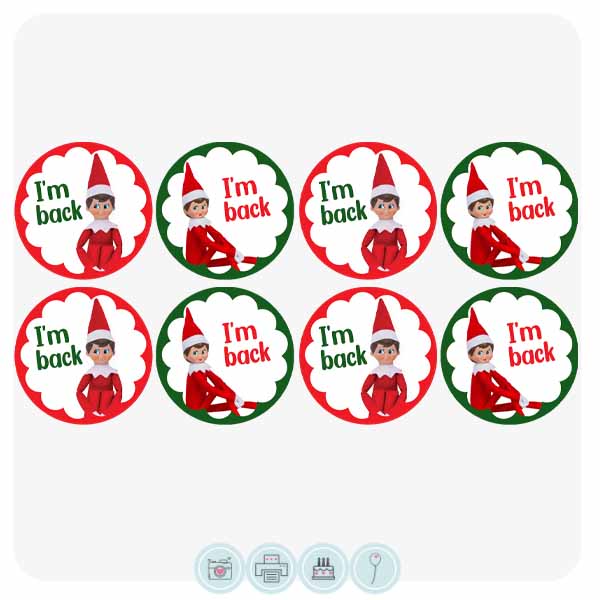 Elf on Shelf Cupcake Toppers – Edible Cake Toppers