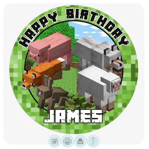 Minecraft Animals Edible Cake Topper – Edible Cake Toppers
